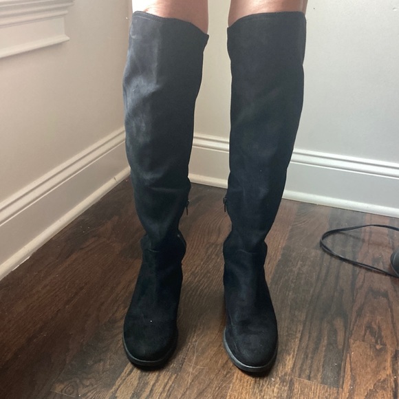 Kelly & Katie | Shoes | Kelly Katie Black Knee High Suedelike Boots ...